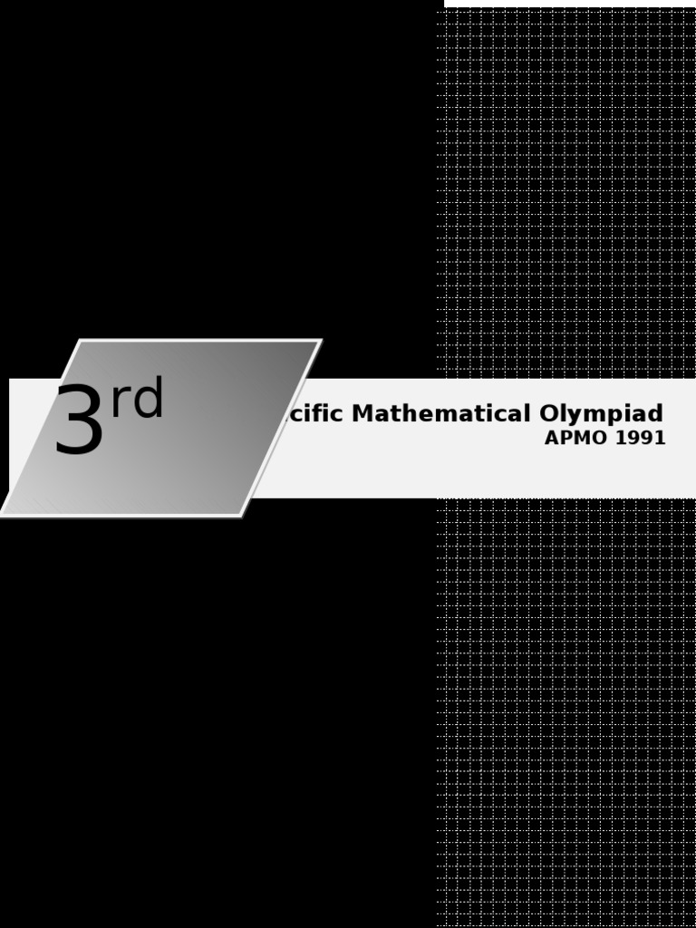 3rd Asia Pacific Mathematical Olympiad APMO 1991 problems and solutions ...