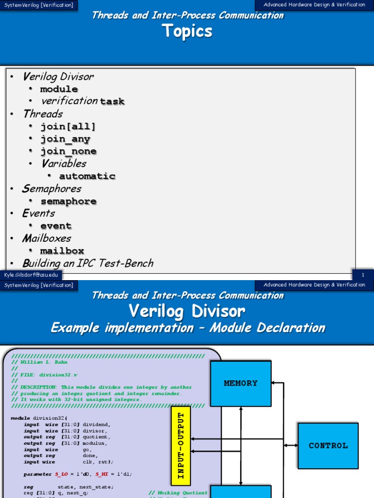Systemverilog 07 Verification Threads And Interprocess
