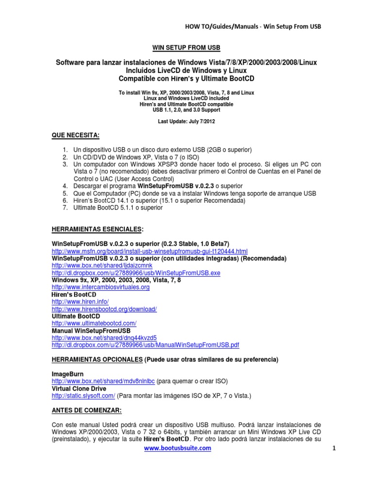 Manual Win Setup From Usb | PDF | Memoria USB | Windows XP