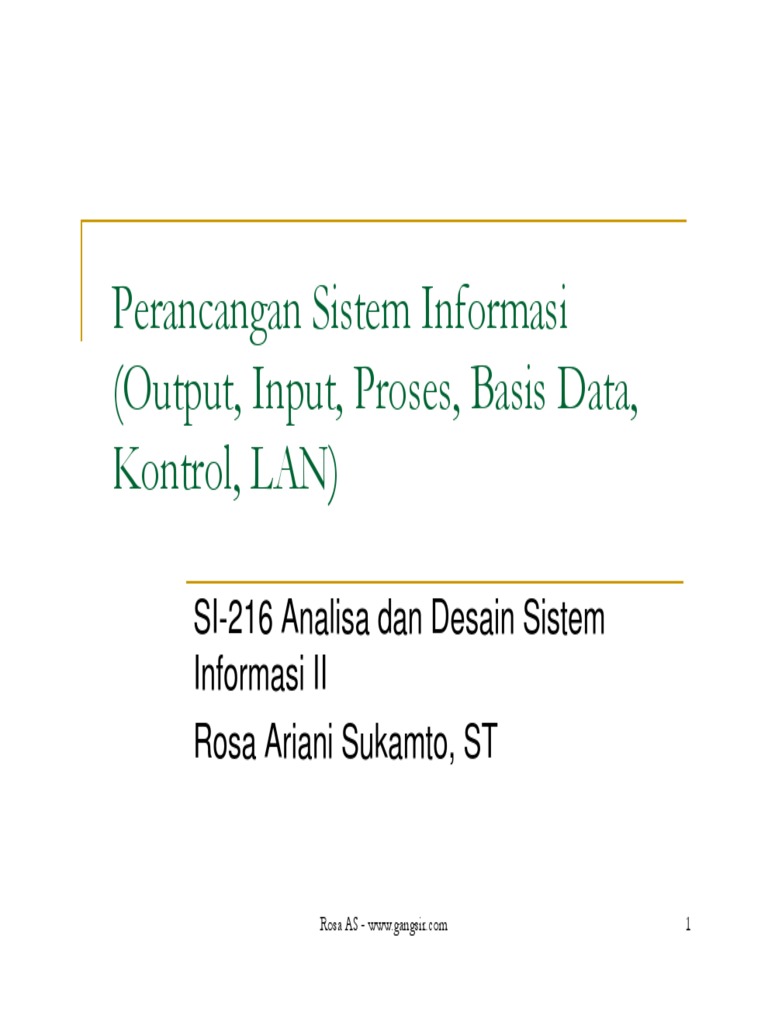 7-Perancangan Sistem Informasi Output Input | PDF | Komputer