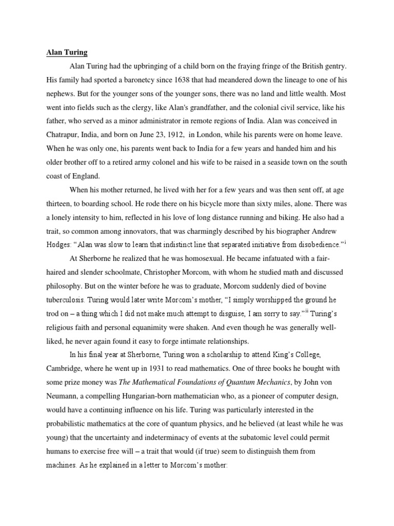 Intro of Alan Turing For My Next Book On Digital Age Innovators ...