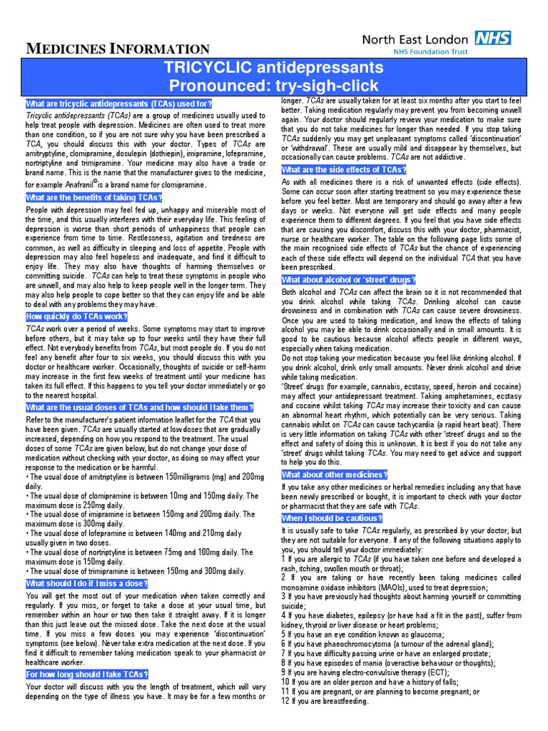 Tricyclic Antidepressants | Adverse Effect | Antidepressant