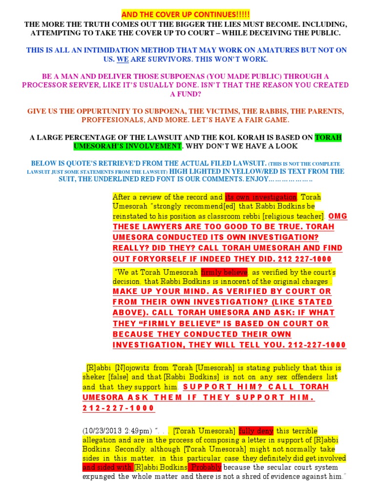 Exposing Torah Umesorah's Cover-Up | PDF | Religion And Belief