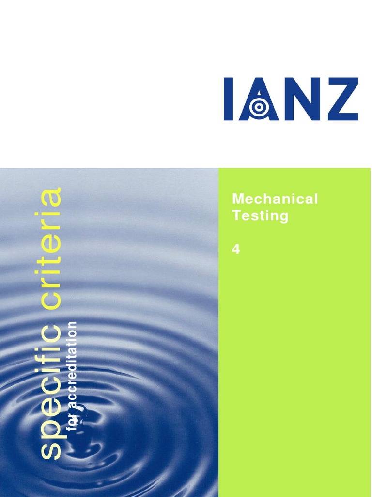 Specific Criteria Mechanical Testing 4 IANZ | PDF | Calibration | Metrology