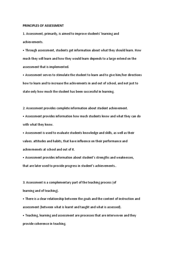 Principles of Assessment | PDF | Educational Assessment | Quality Of Life