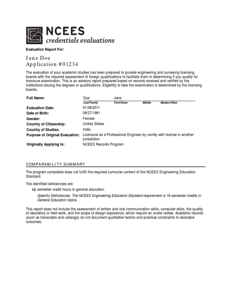 Credentials Evaluations NCEES | PDF | Academic Degree | Engineering