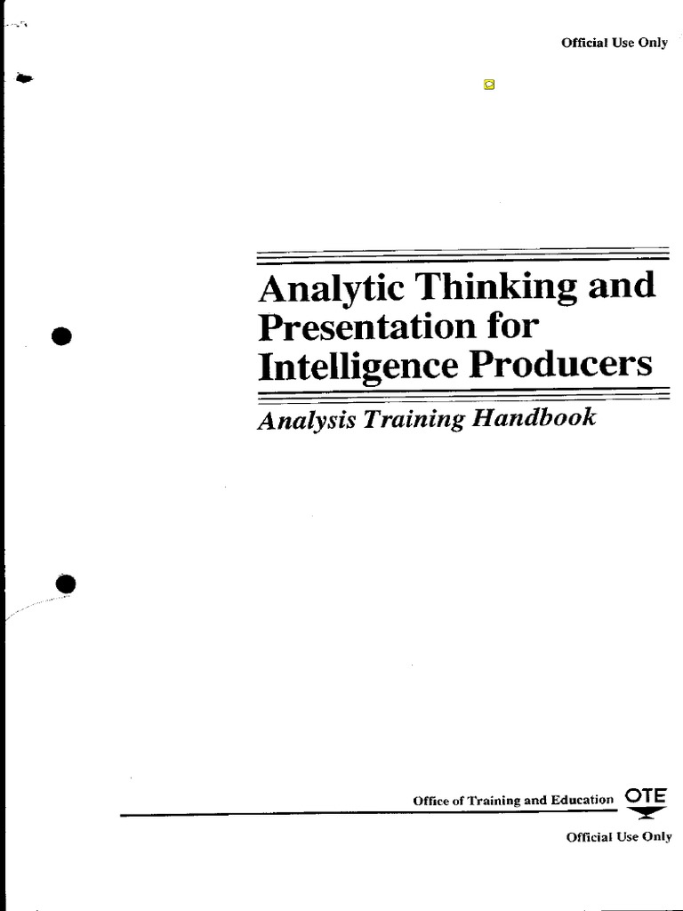 CIA Analyst Training Handbook (2000) | PDF