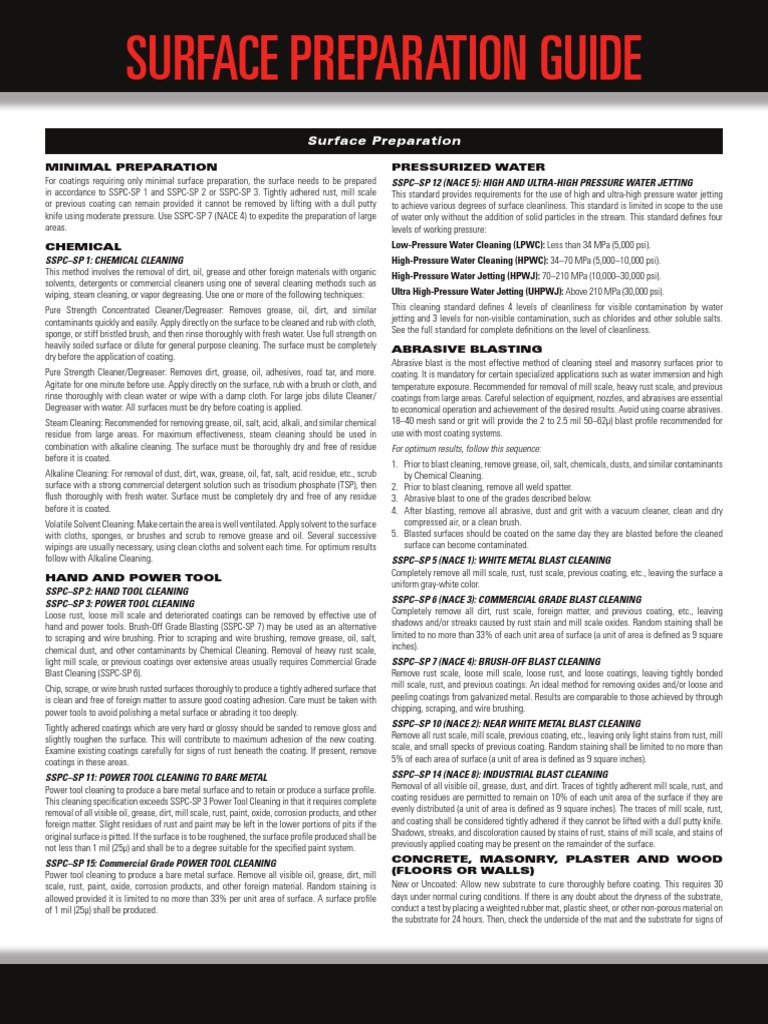 Surface Preparation Guide | PDF