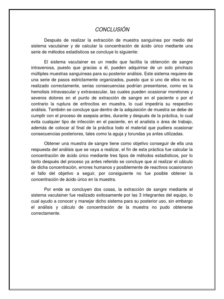 CONCLUSIÓN Biometria Hematica | PDF