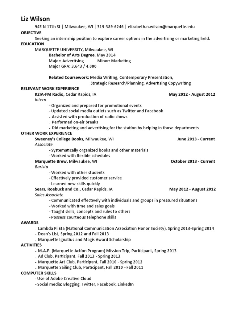 Resume Internship | PDF