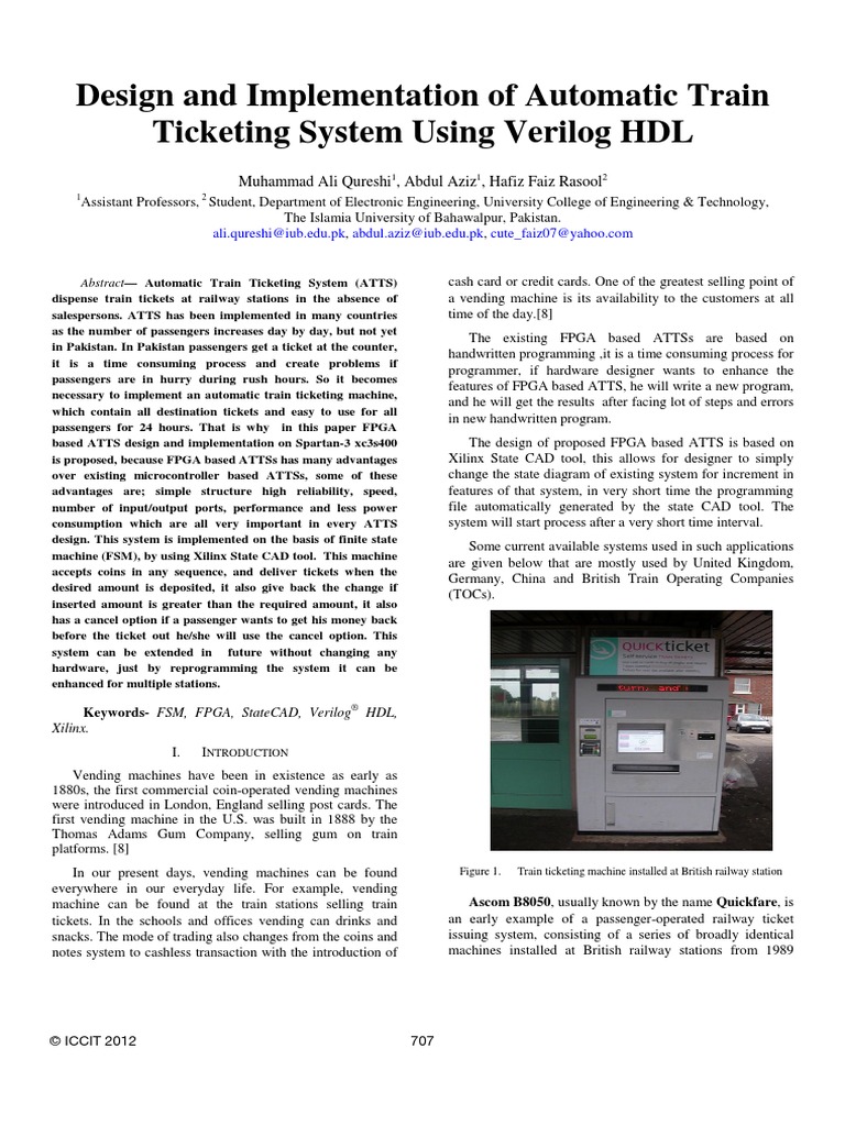 Design and Implementation of Automatic Train | PDF | Field Programmable ...