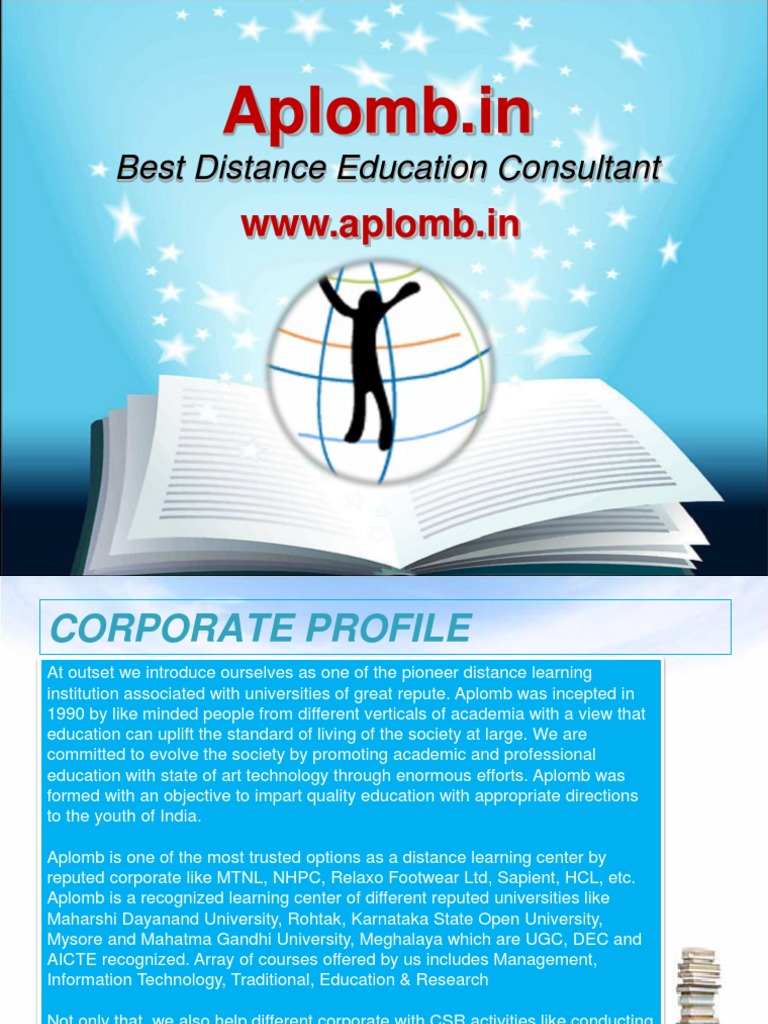 Aplomb India-Distance Education Consultant in India | PDF | Distance ...