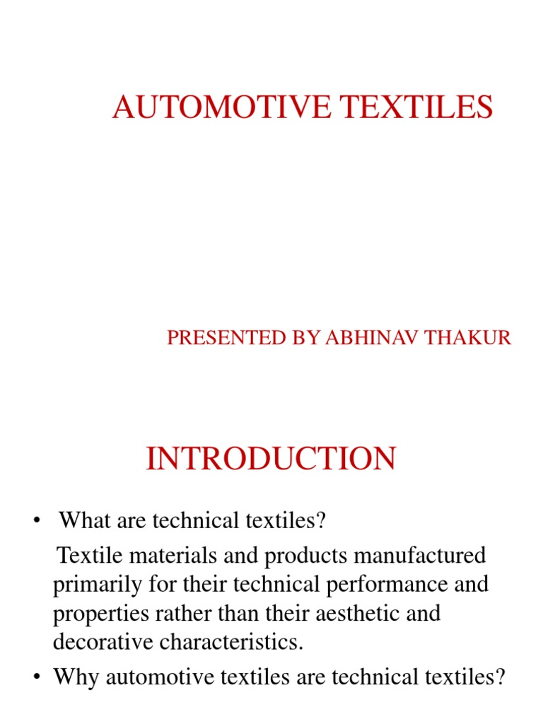 Automative Textiles | Download Free PDF | Textiles | Clothing Industry