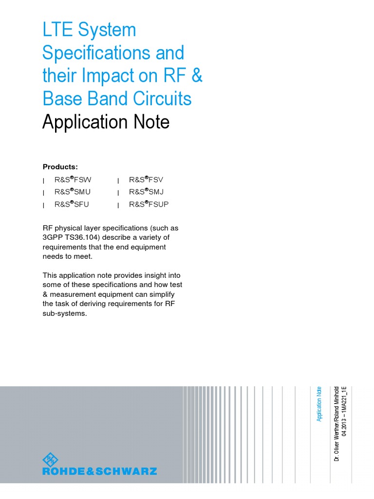 LTE System Specifications | PDF | Signal To Noise Ratio | Modulation