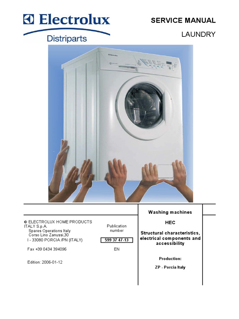 Electrolux Service Manual | PDF | Bleach | Magnesium