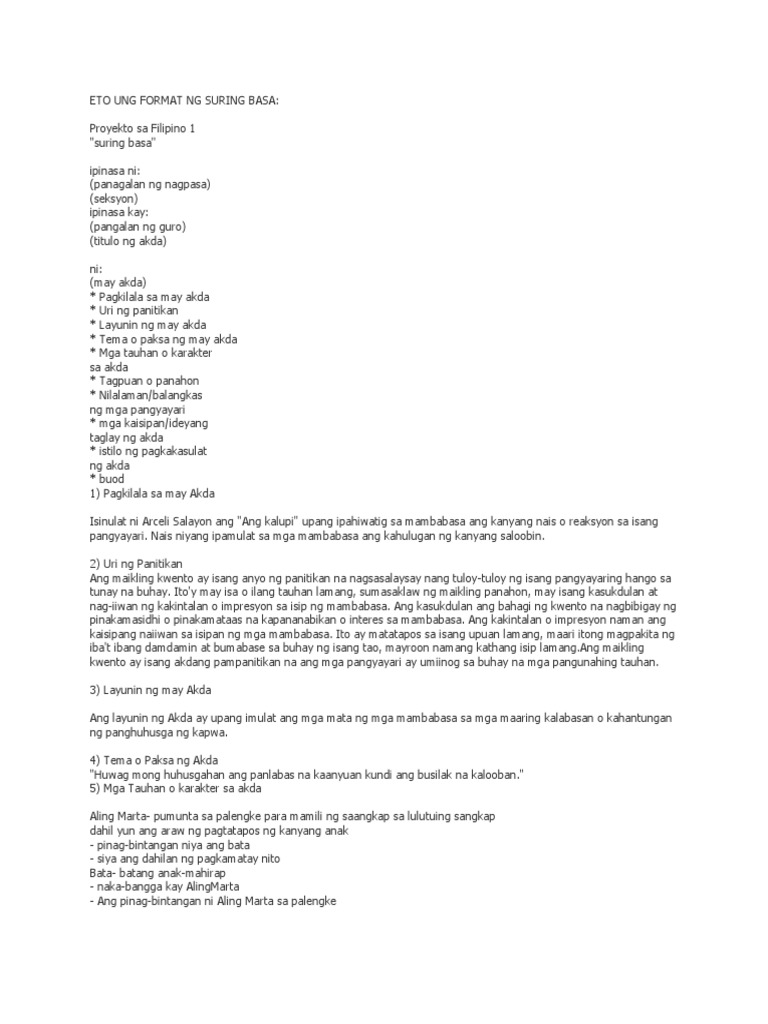 Format NG Suring Basa | PDF