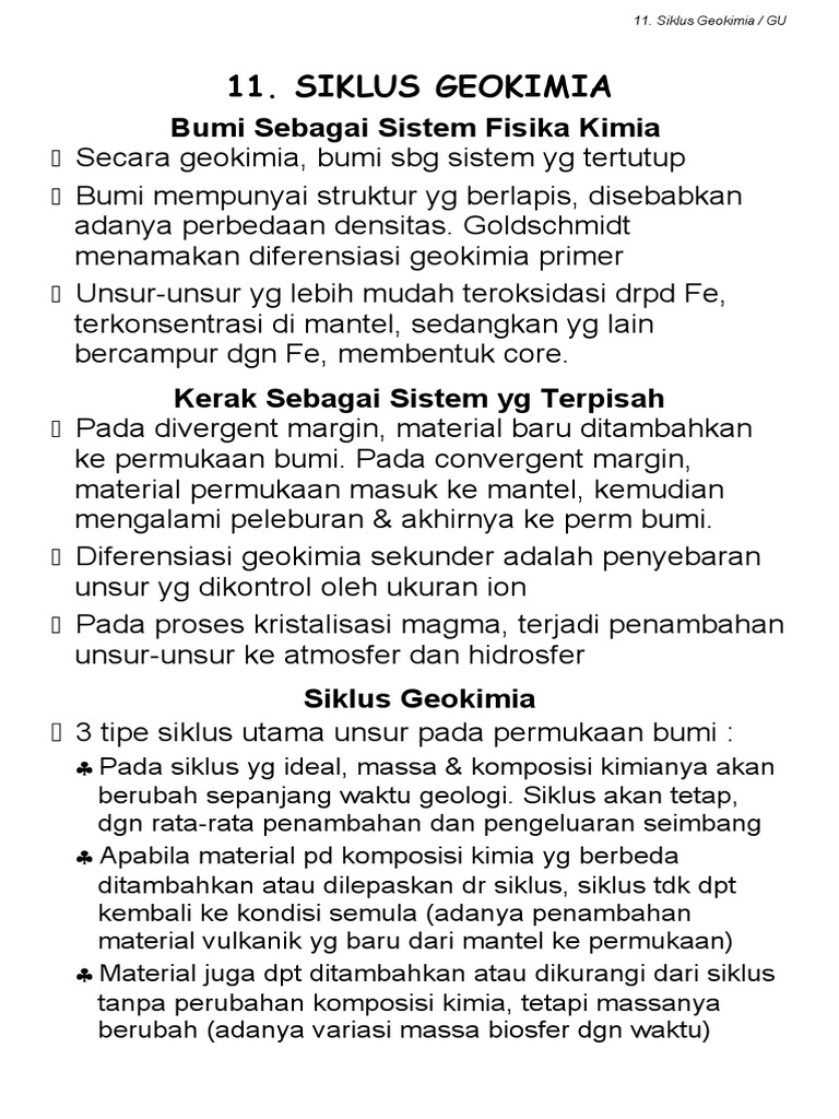 B. Siklus Geokimia | PDF
