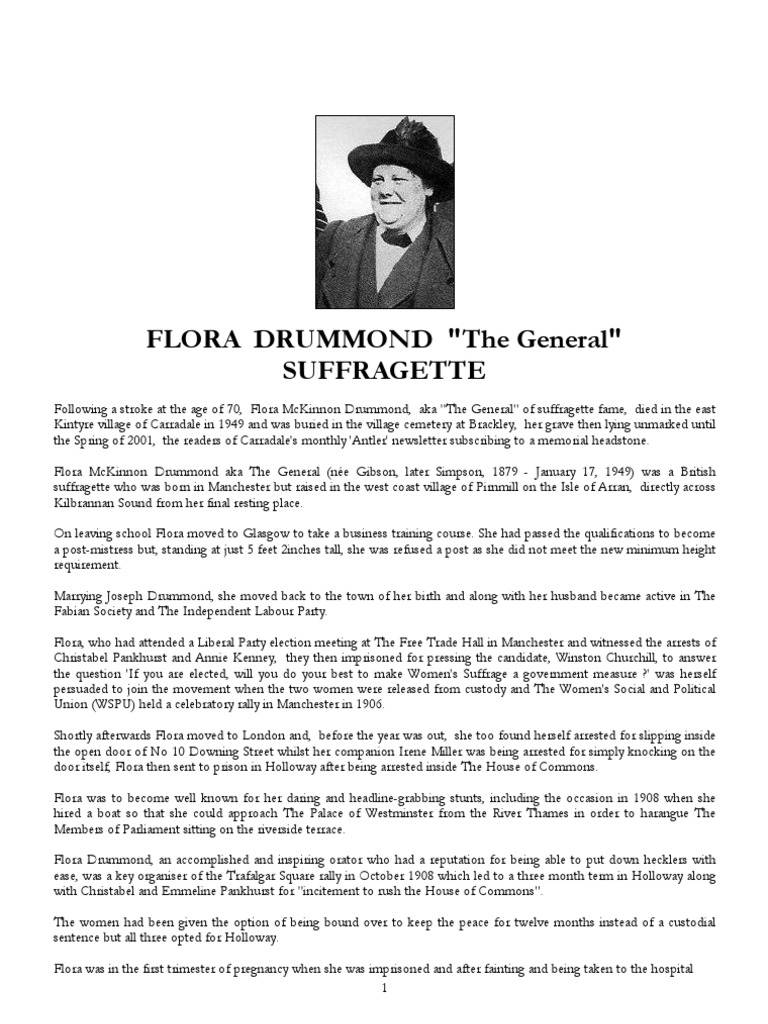 Flora Drummond The General - Suffragette - Buried Carradale | PDF | Social Movements | Suffrage