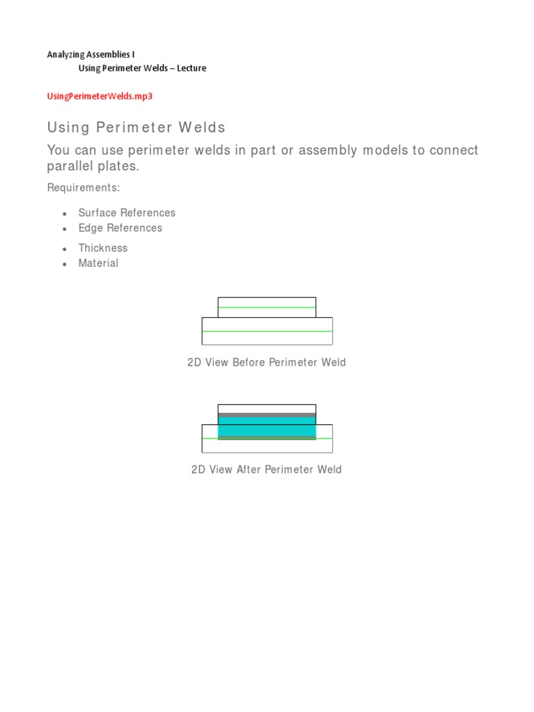 Perimeter Welds in Assembly Models | PDF | Dialog Box | Welding