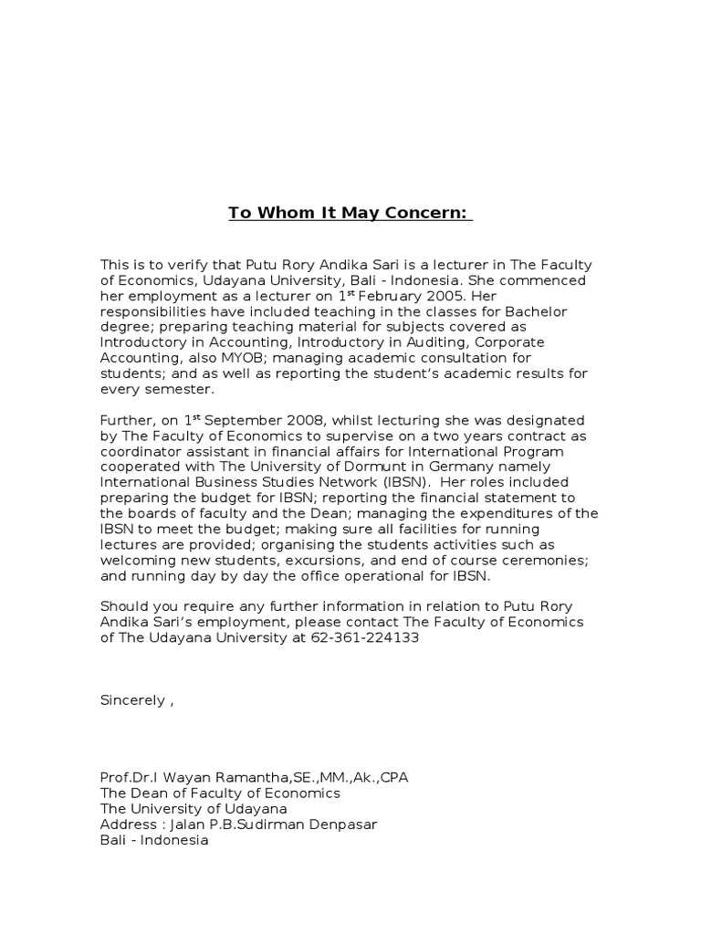 Reference Letter Pdf
