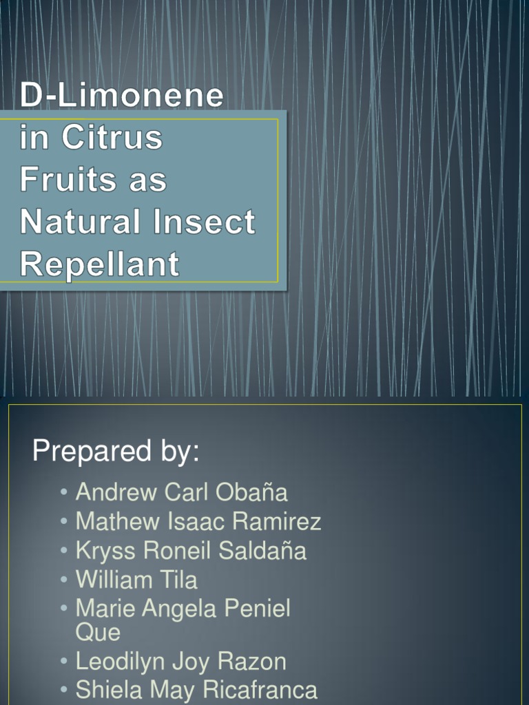 D-Limonene: Eco-Friendly Insect Repellent | PDF | Solution | Water