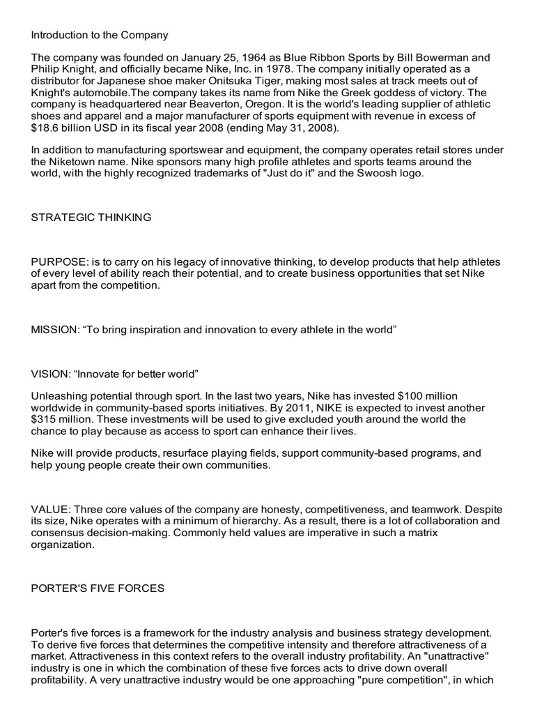Nike's Core Values and Strategic Insights | PDF | Nike | E Commerce
