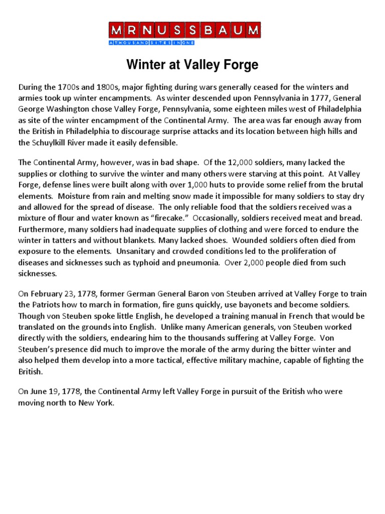 Valley Forge | PDF | Valley Forge | Military