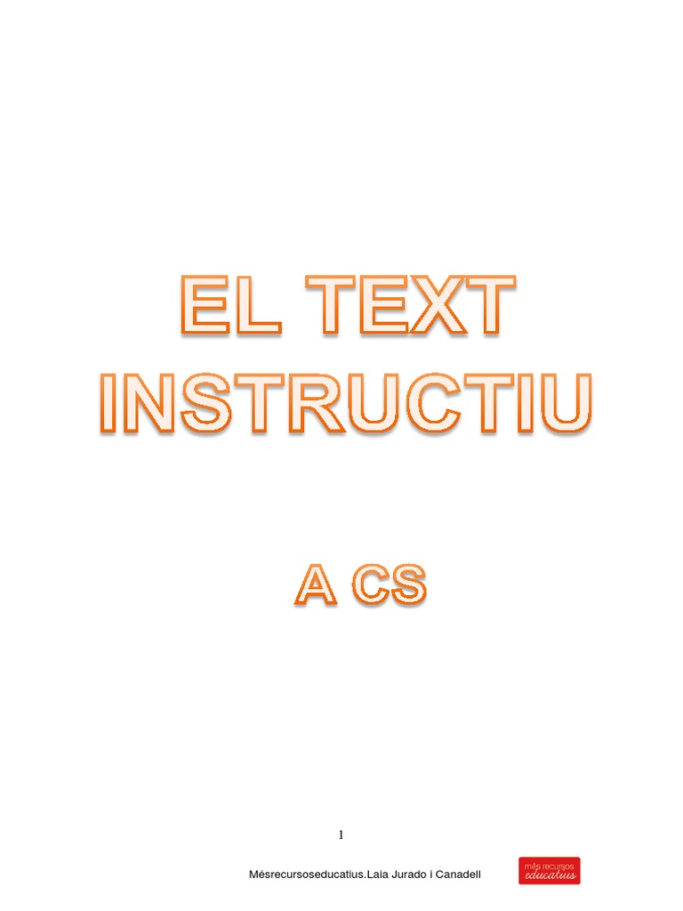 CS - El Text Instructiu. Mésrecursoseducatius | PDF