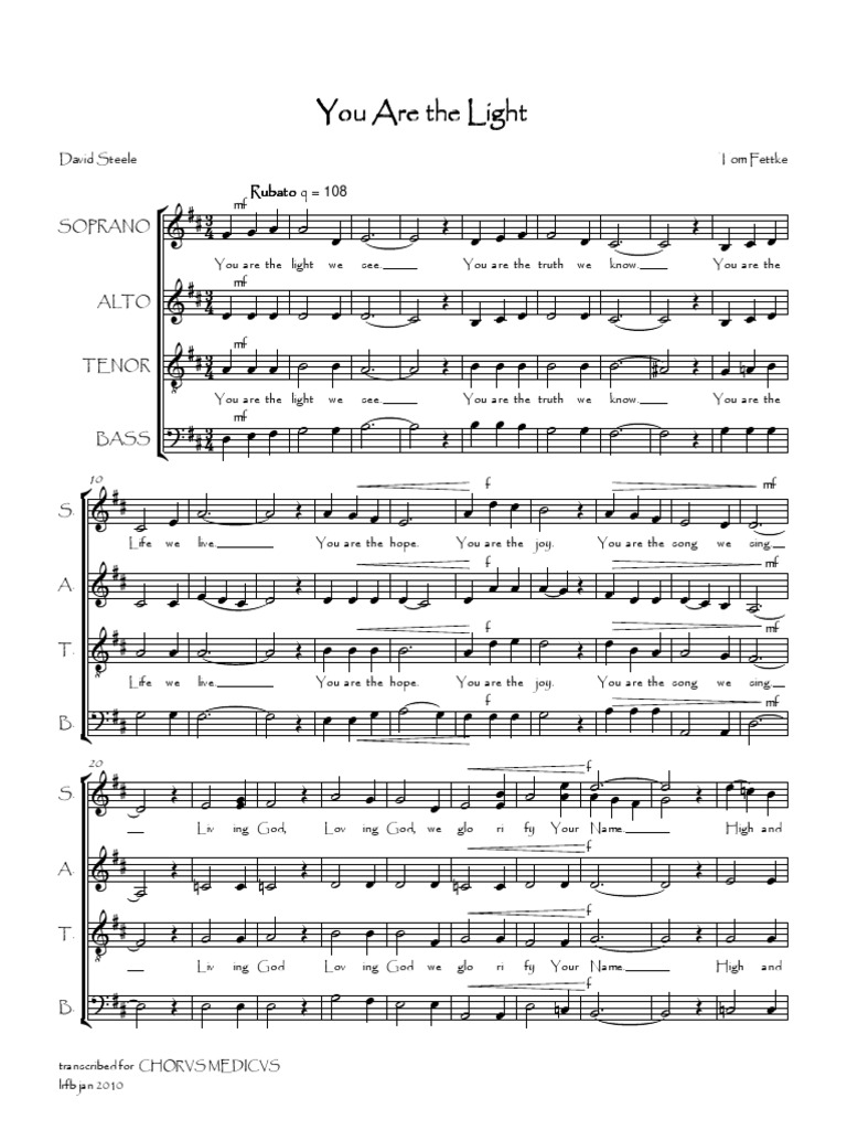 You are the light | Vocal Music | Choral Music