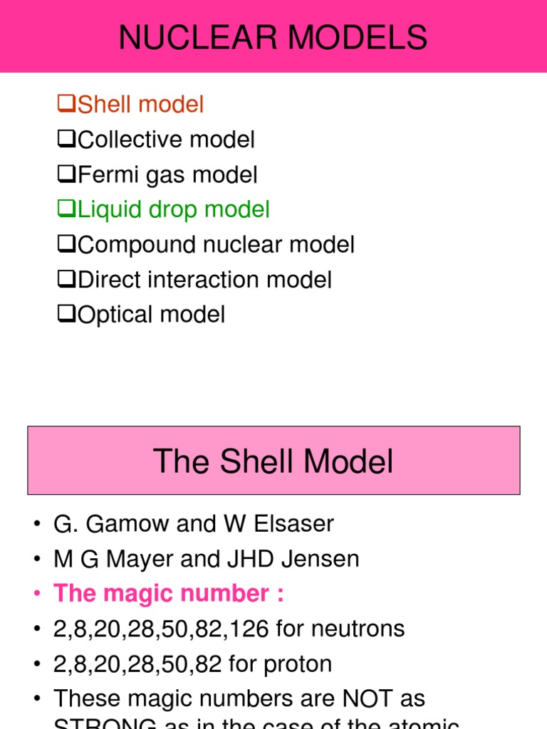 Nuclear Models | PDF | Neutron | Spin (Physics)