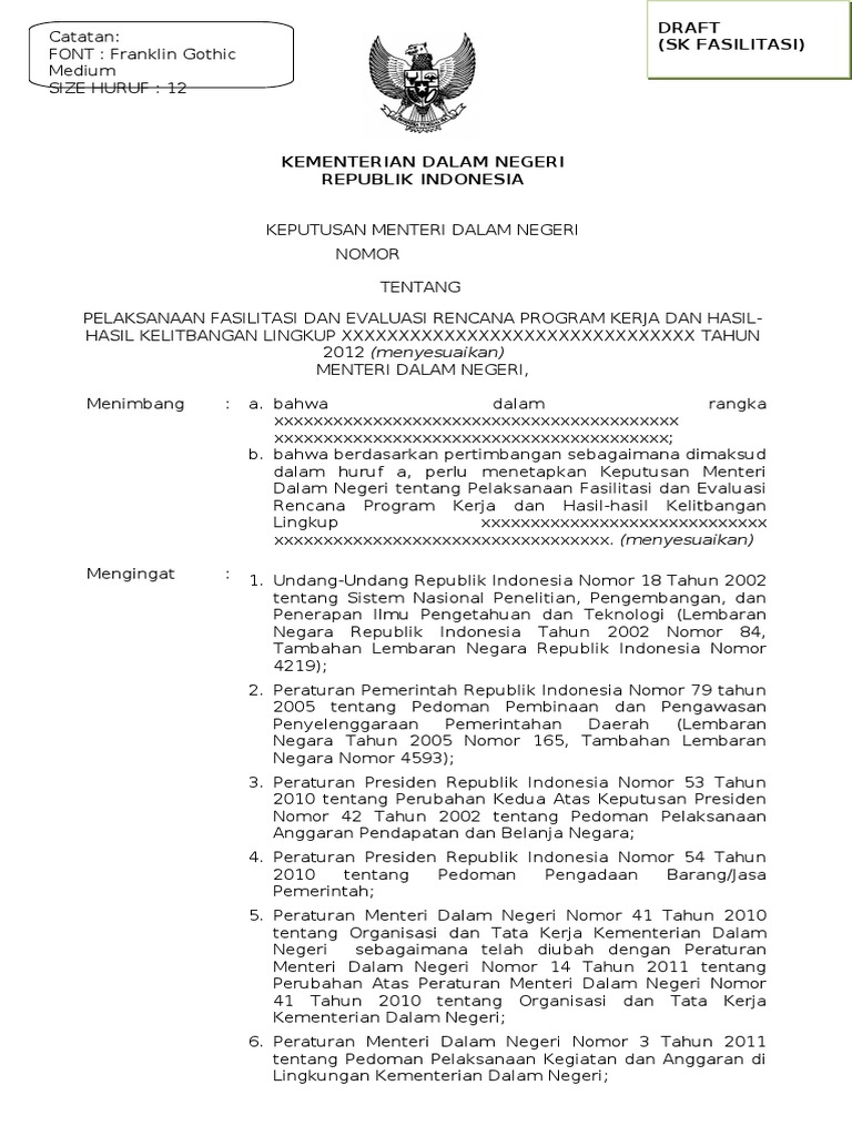 CONTOH SK Tim Fasilitasi Dan Evaluasi | PDF