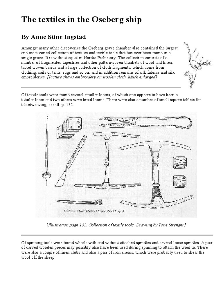 The Textiles of The Oseberg Ship | PDF | Textiles | Weaving
