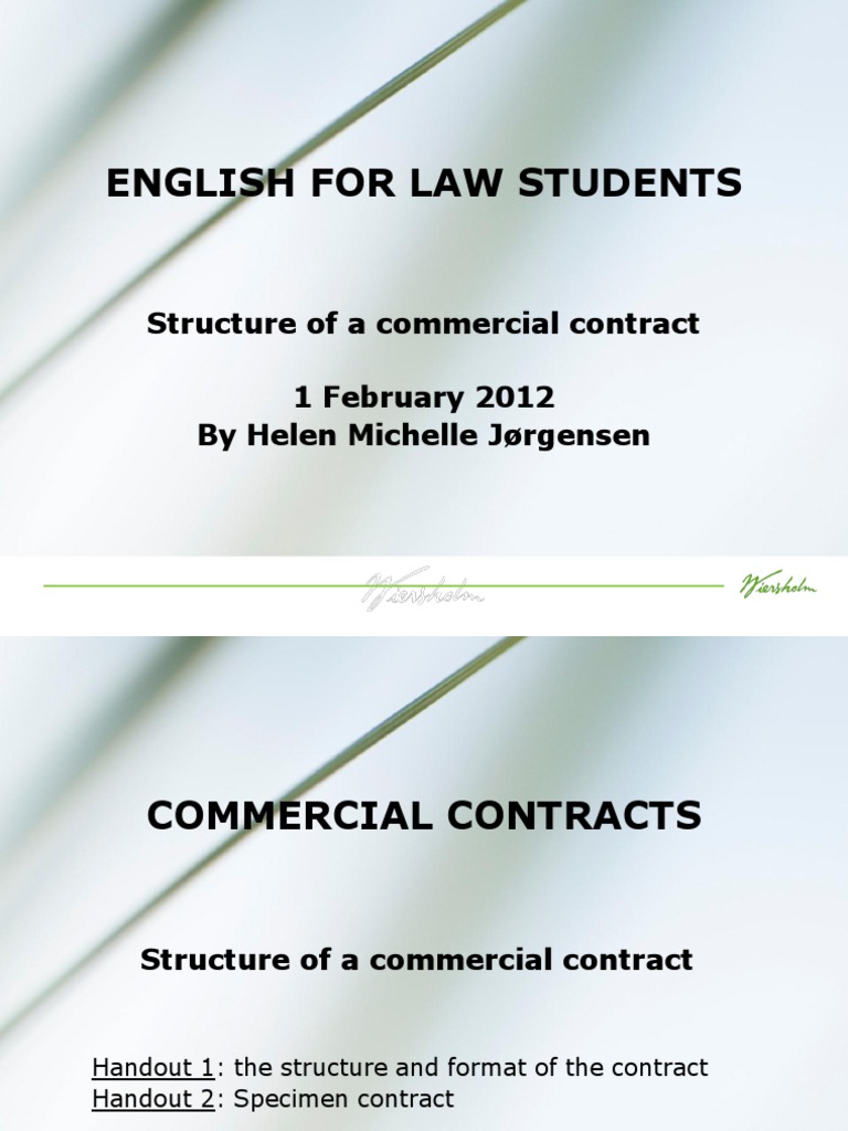 Week. 2 - Structure of A Commercial Contract | PDF | Social ...