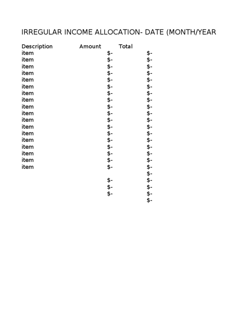Irregular Income | PDF