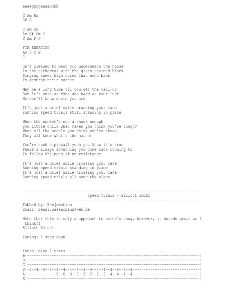 Elliott Smith Guitar Chords