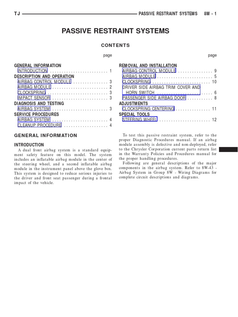 Passive Restraint Systems | PDF | Airbag | Steering