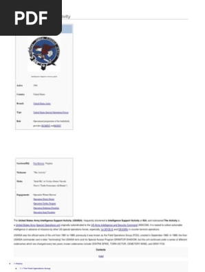 Intelligence Support Activity Selection