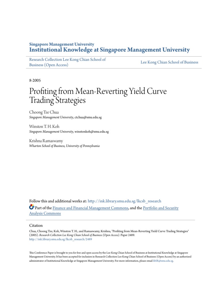 Profiting From Mean-Reverting Yield Curve Trading Strategies | PDF | Yield Curve | Bonds (Finance)