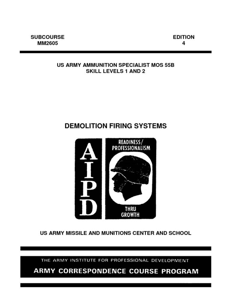 US Army Demolition Firing Systems | PDF | Technology & Engineering
