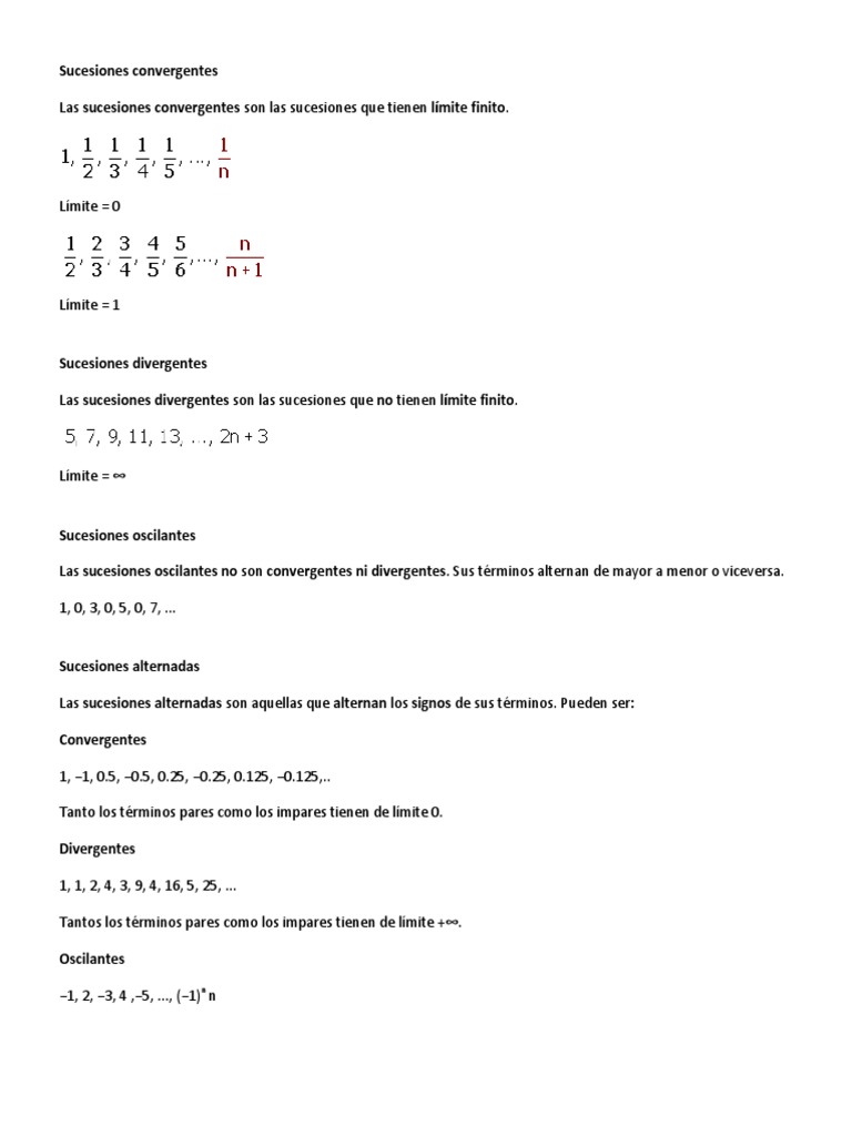 Tipos de Sucesiones | PDF | Secuencia | Enseñanza de matemática