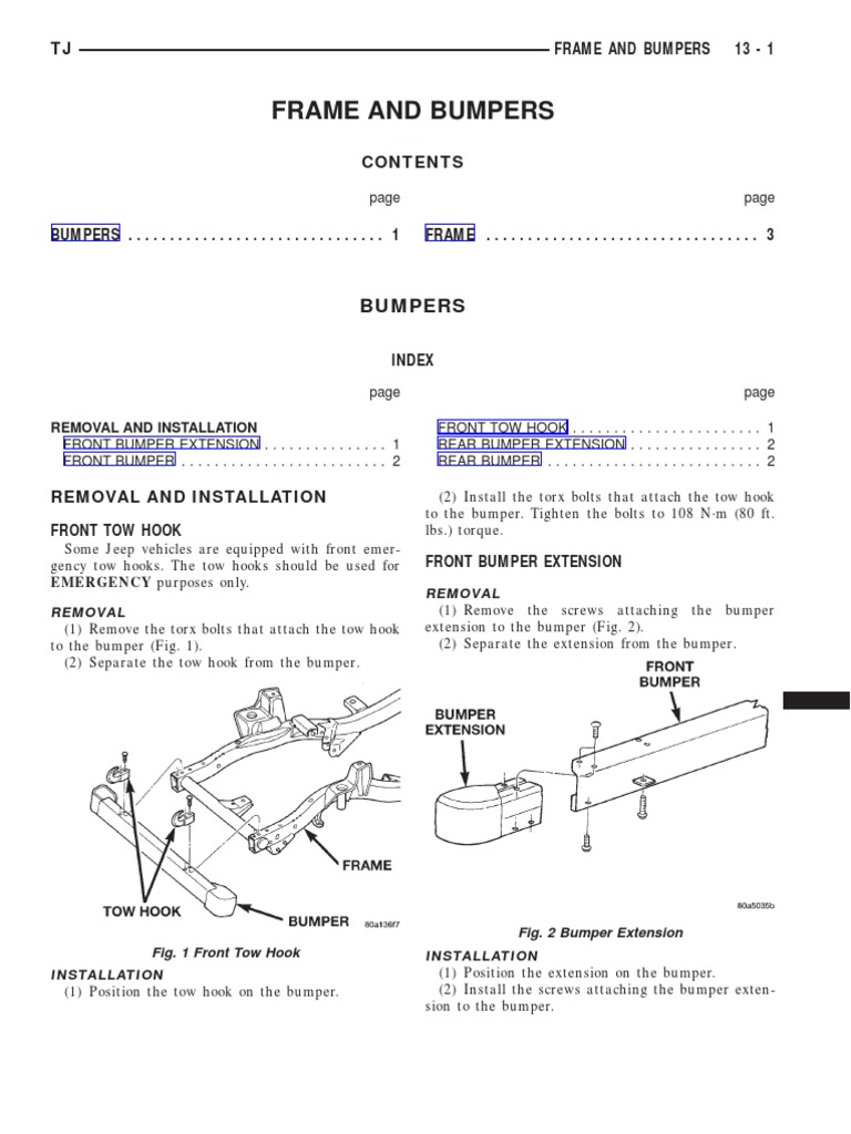 Frame and Bumpers | PDF