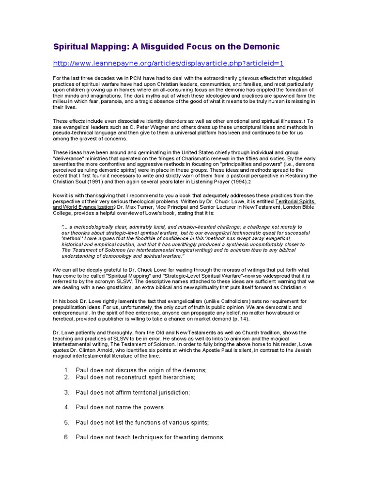 Spiritual Mapping | PDF | Spiritual Warfare | Paul The Apostle