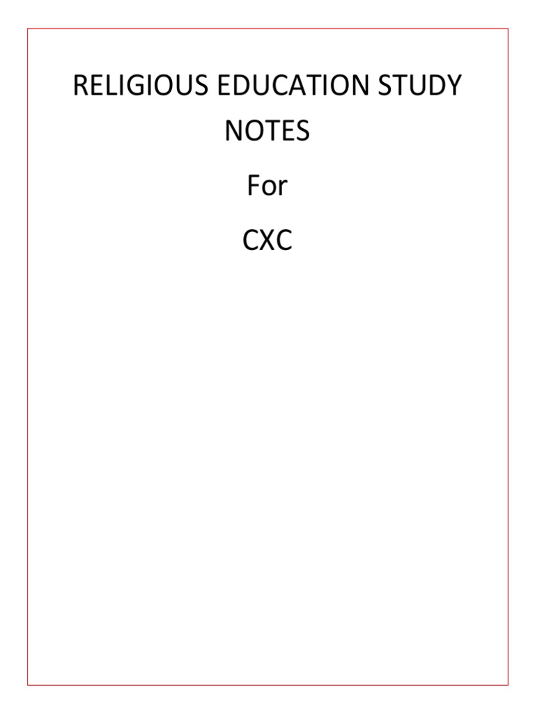 Religious Education Study Notes | PDF | Religion & Spirituality