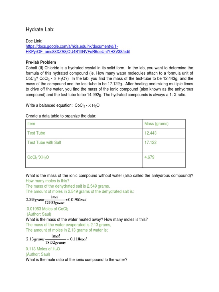 Period 8 Sammyandsaulhchemhydratelab | Download Free PDF | Properties ...