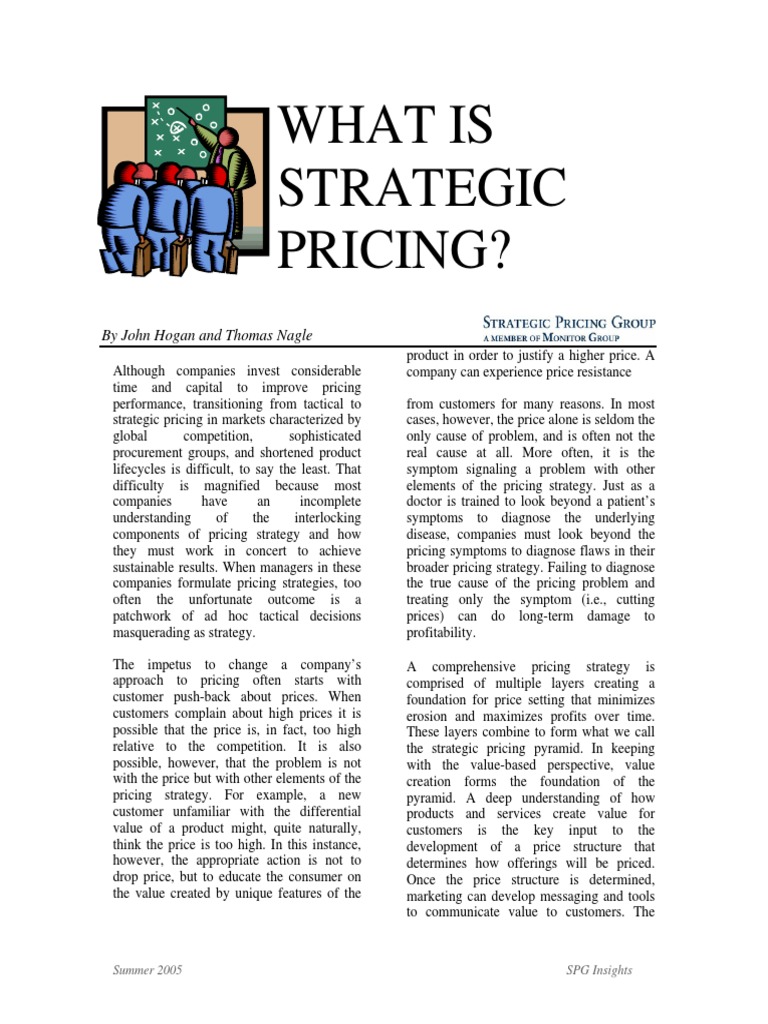 Understanding Strategic Pricing: Moving from Tactical Pricing Decisions ...