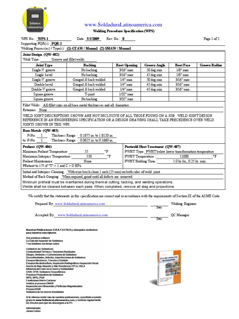 Welding Procedure Specification (WPS)