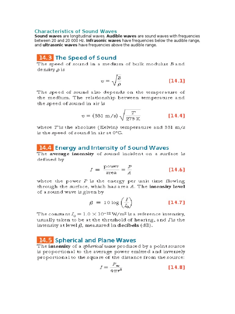 Characteristics of Sound Waves | Download Free PDF | Sound | Waves