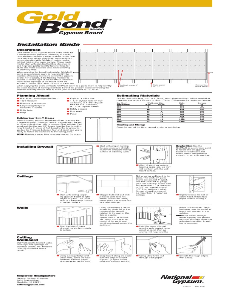 Gypsum Board Installation Essentials | PDF