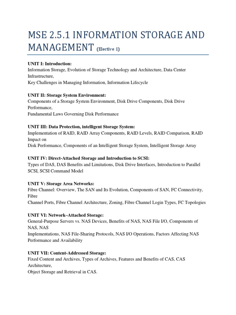 Information Storage and Management | PDF