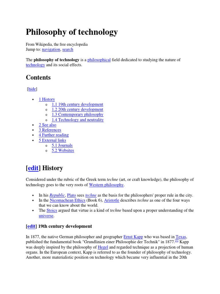 Philosophy of Technology | PDF | Postmodern Theory | Western Philosophy